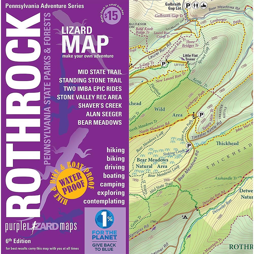 Purple Lizard Maps Rothrock State Forest Trail Map Reviews - Trailspace
