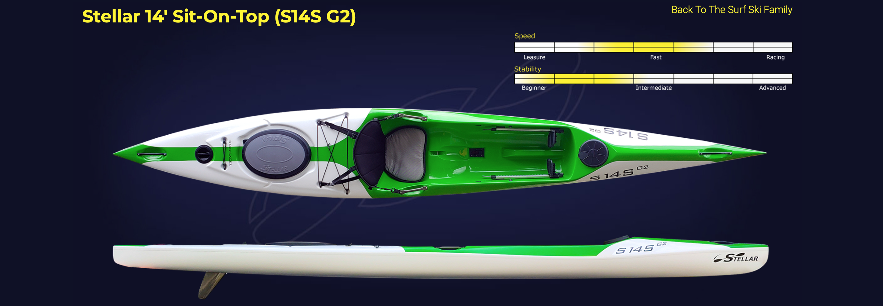 Stellar Kayaks 14' Surf Ski S14S Reviews - Trailspace